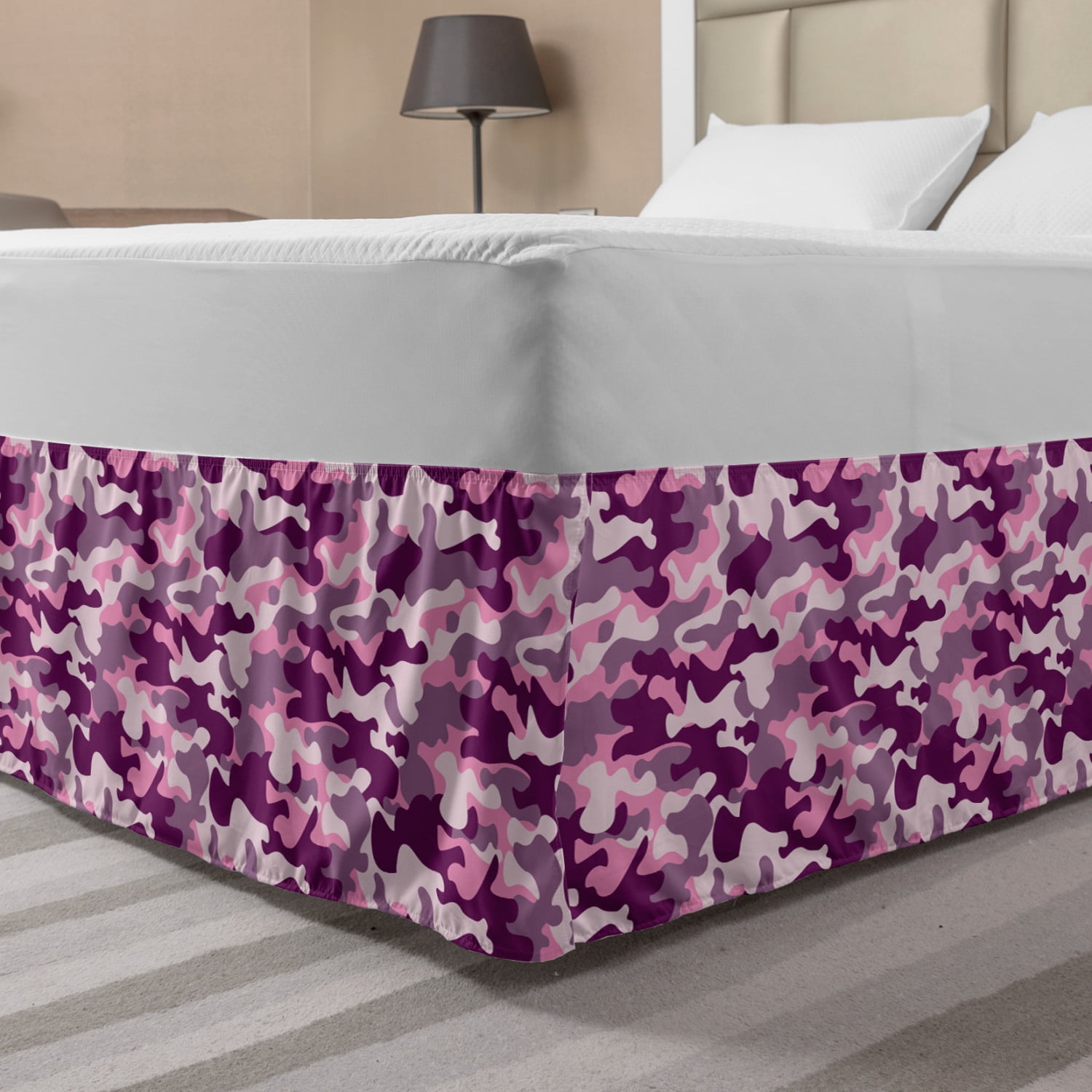 Abstract Bed Skirt, Army Camouflage Patterns Commando Uniforms Motif ...