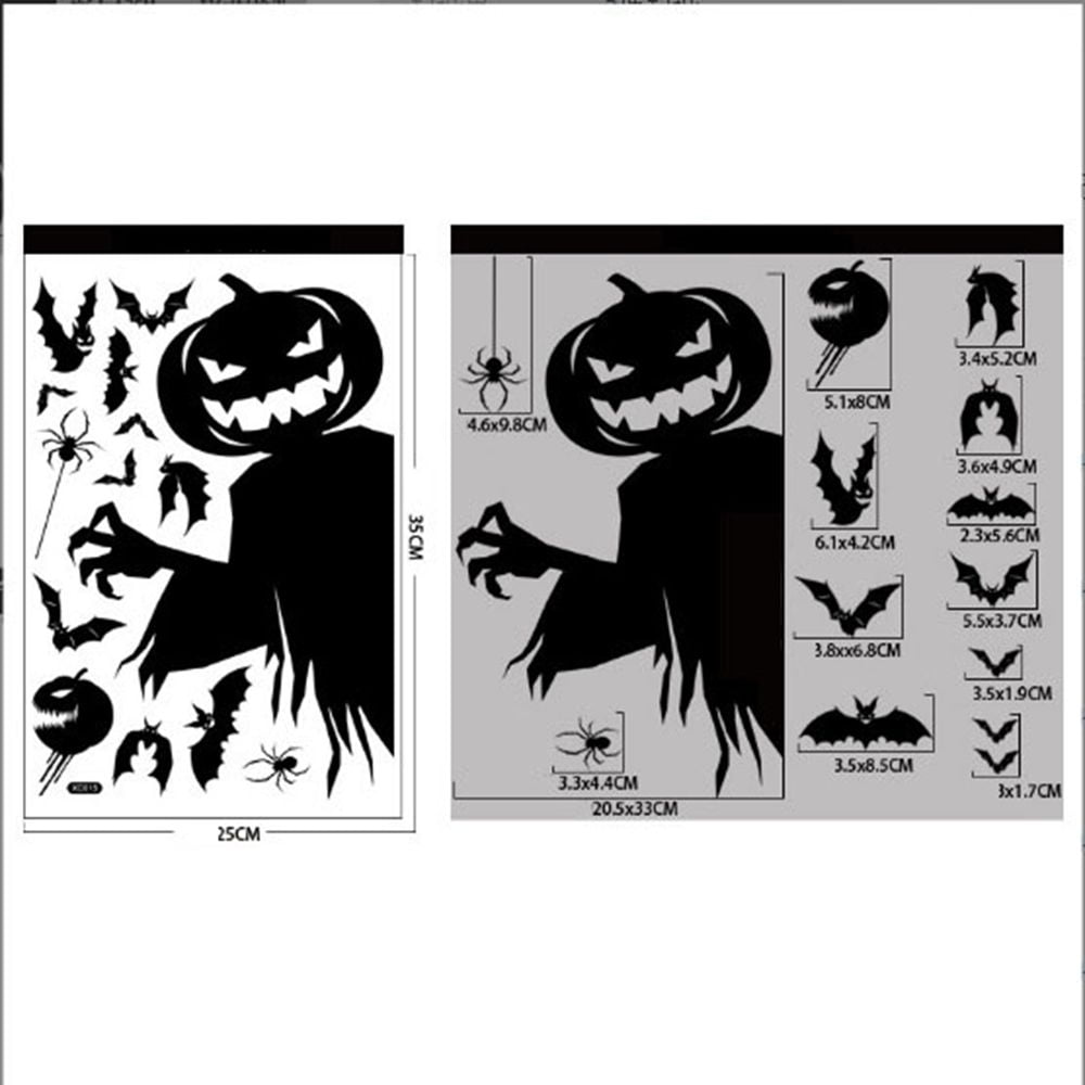 Easy to Use Self-Adhesive Giant Ghost Witch Window Sticker Glass ...