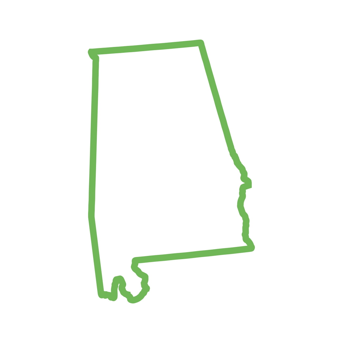 Alabama Outline Sticker Decal Die Cut - Self Adhesive Vinyl ...