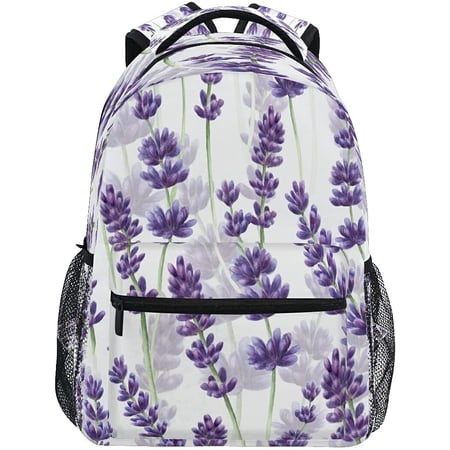 Watercolor Lavender Backpacks Travel Laptop Daypack School Bags for ...