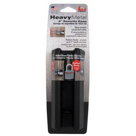 Fenix Manufacturing 403BK12 6 in. Heavy Metal Security Hasp- Black ...