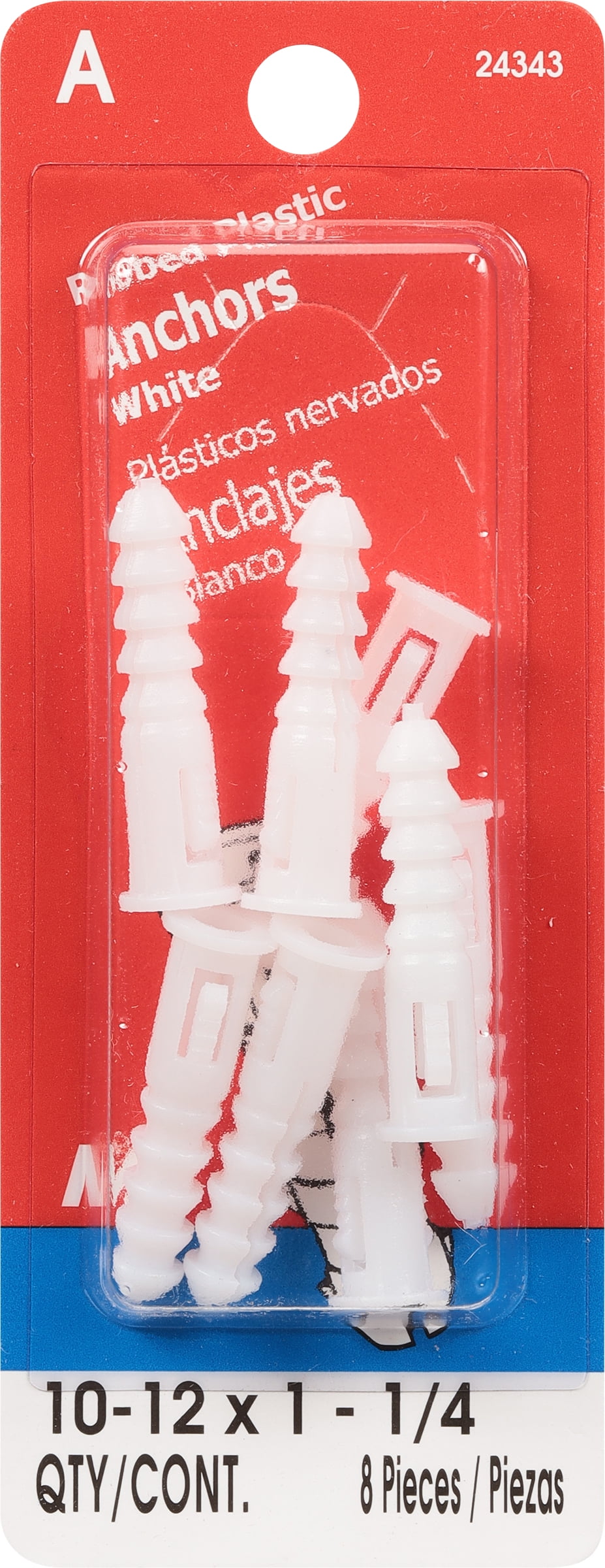 #8 to #12 x 1" Ribbed Plastic Anchors - Walmart.com
