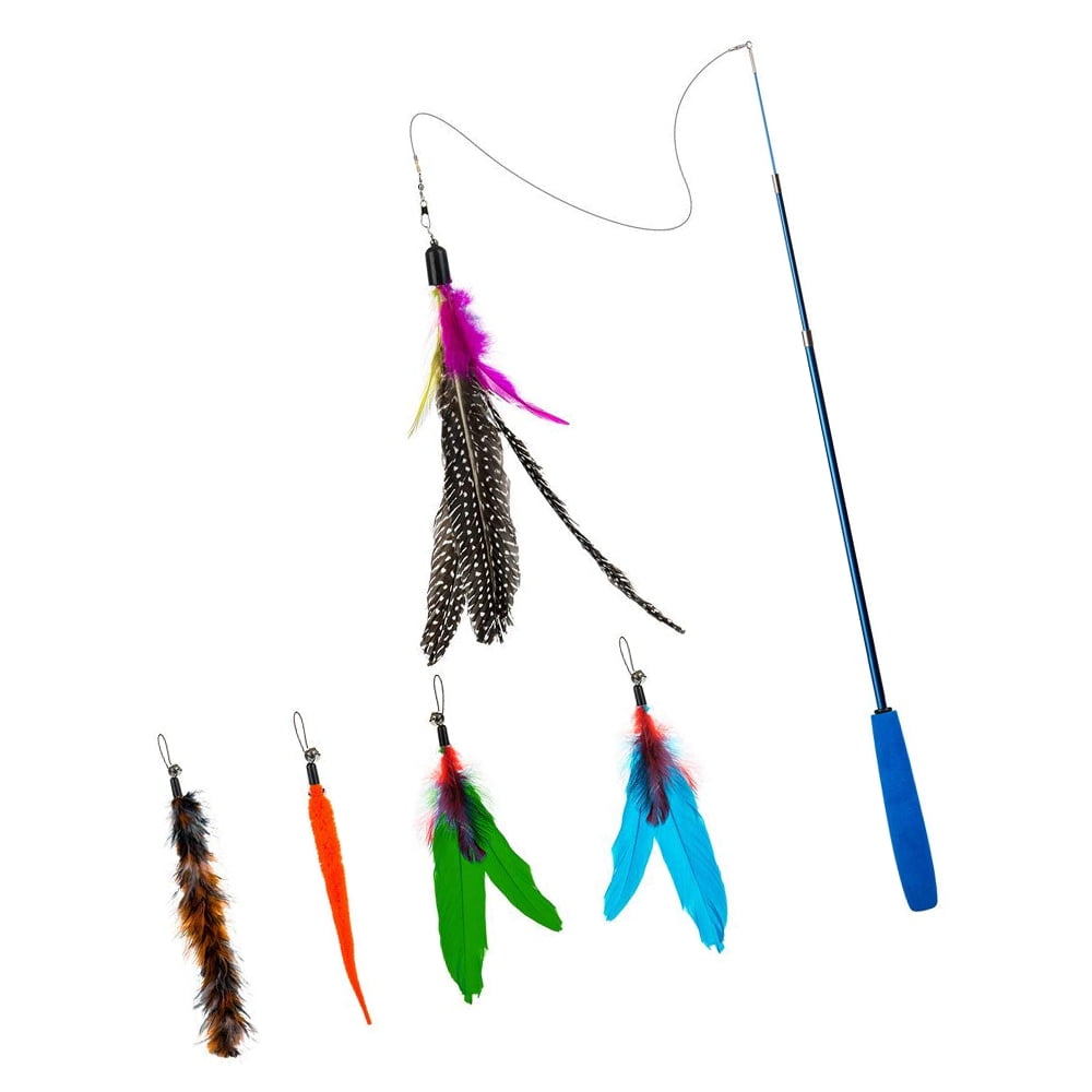 Click here for Biinggo Retractable Cat Feather Toy Wand With 5 As... prices