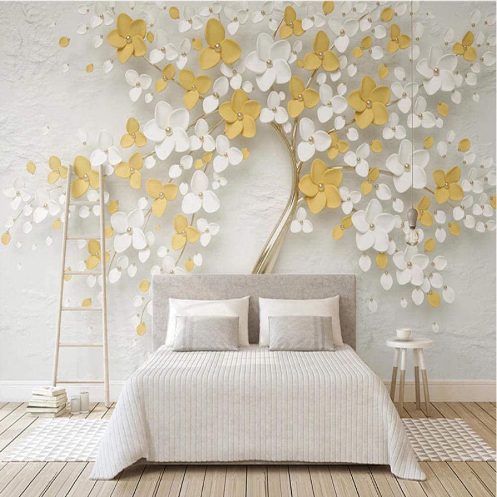 Wallpaper Custom Photo Stereoscopic Embossed Flower Tree Art Mural Wall ...