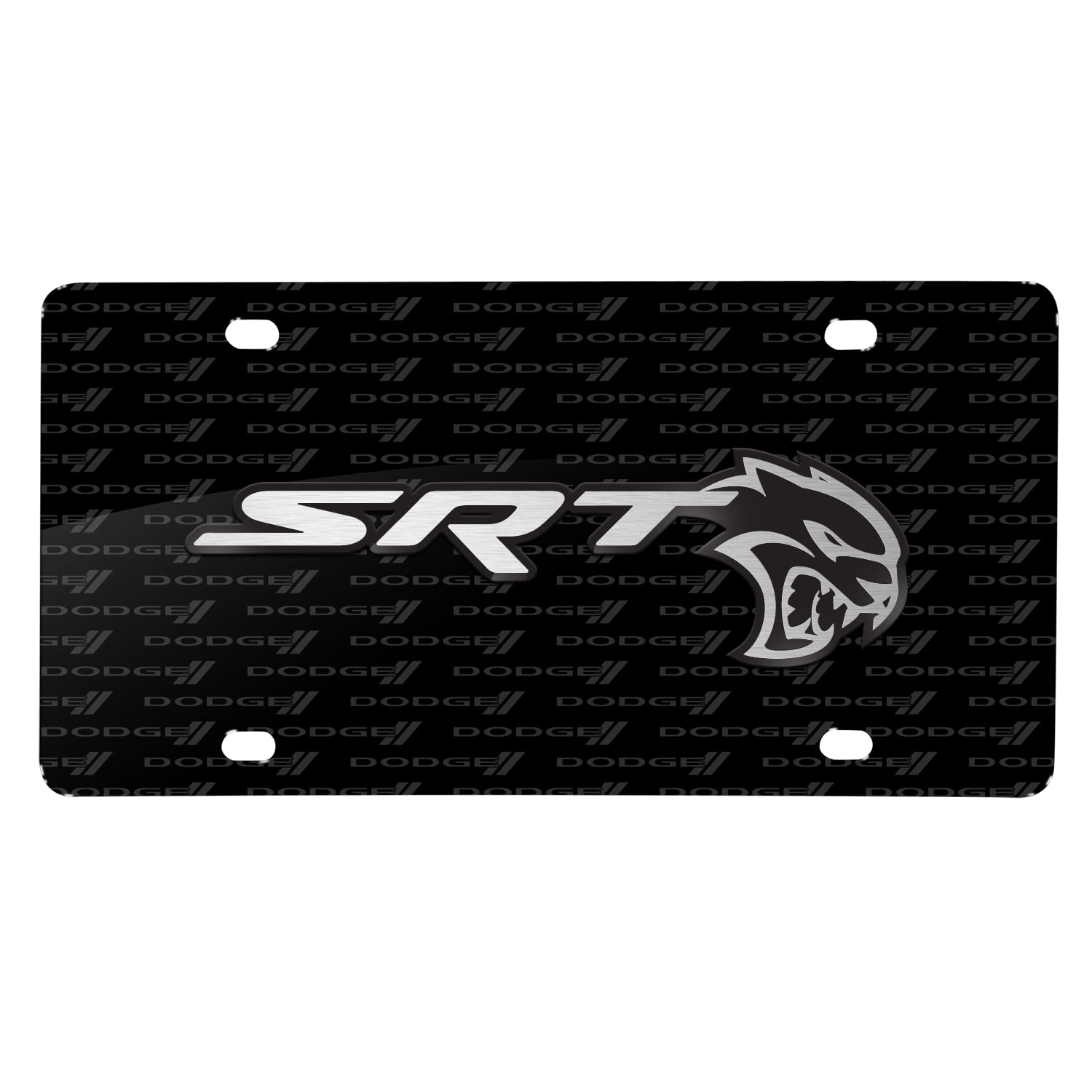 Dodge SRT Hellcat 3D Logo on Logo Pattern Black Aluminum License Plate ...