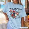 CLOTEX Faith Freedom 250 Years Floral Flag Cross T-Shirt 1776-2026 in ...