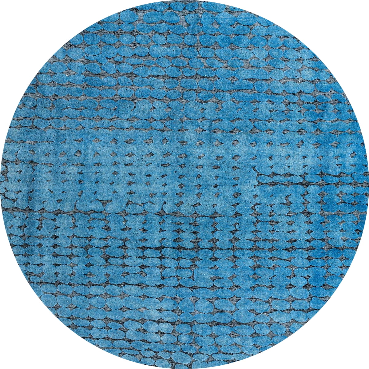 Ahgly Company Indoor Round Abstract Blue Eyes Blue Abstract Area Rugs ...