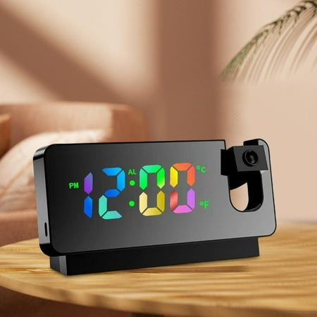 Digital Desktop Clocks LED Clock for Home NightStand Office Black ...