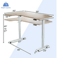 MXTARK 59-Inch Large Electric Height Adjustable Computer L-Shaped Desk ...