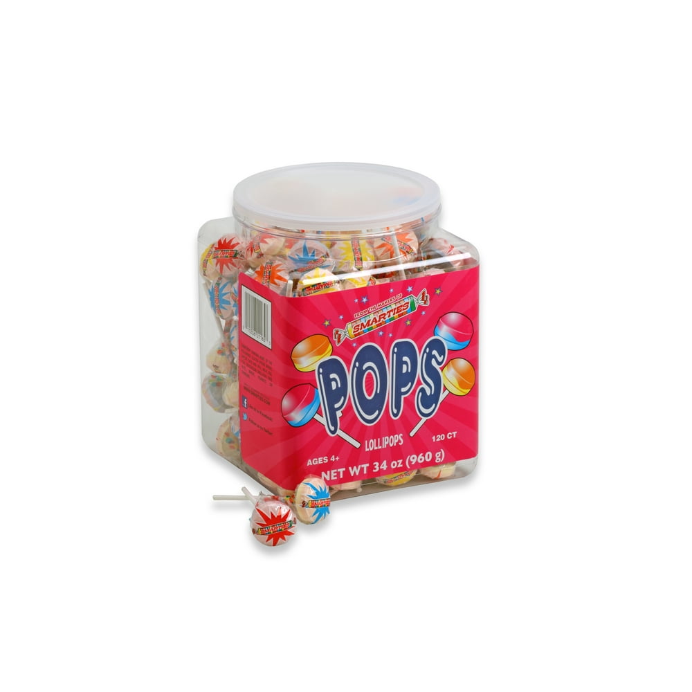 Smarties Pops Jar, 34 Oz (120 Pieces) - Walmart.com - Walmart.com