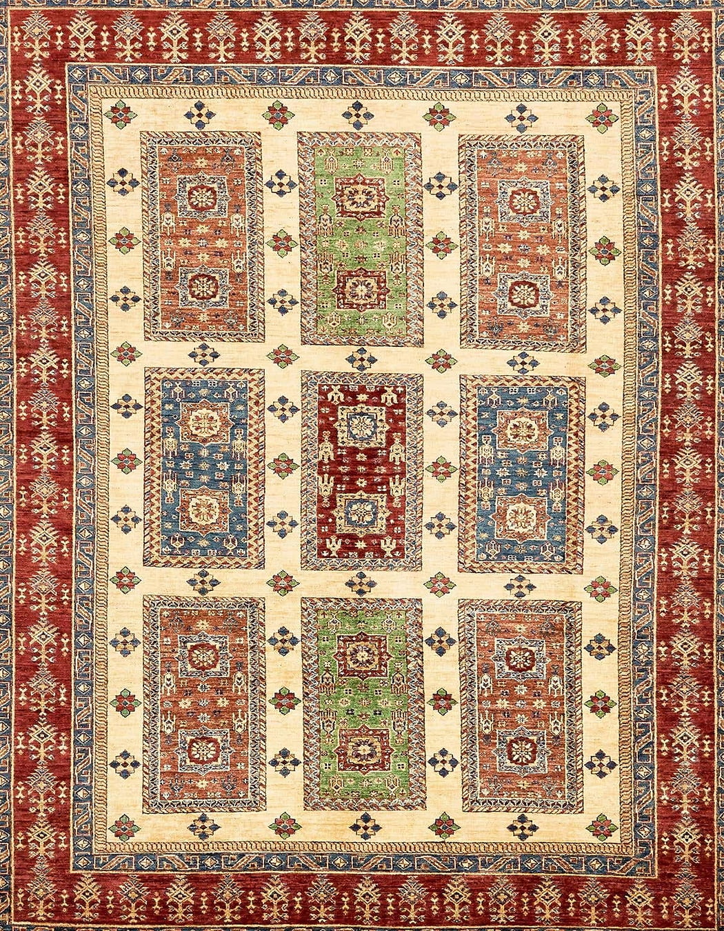 Ahgly Company Indoor Rectangle Abstract Fire Brick Red Abstract Area ...