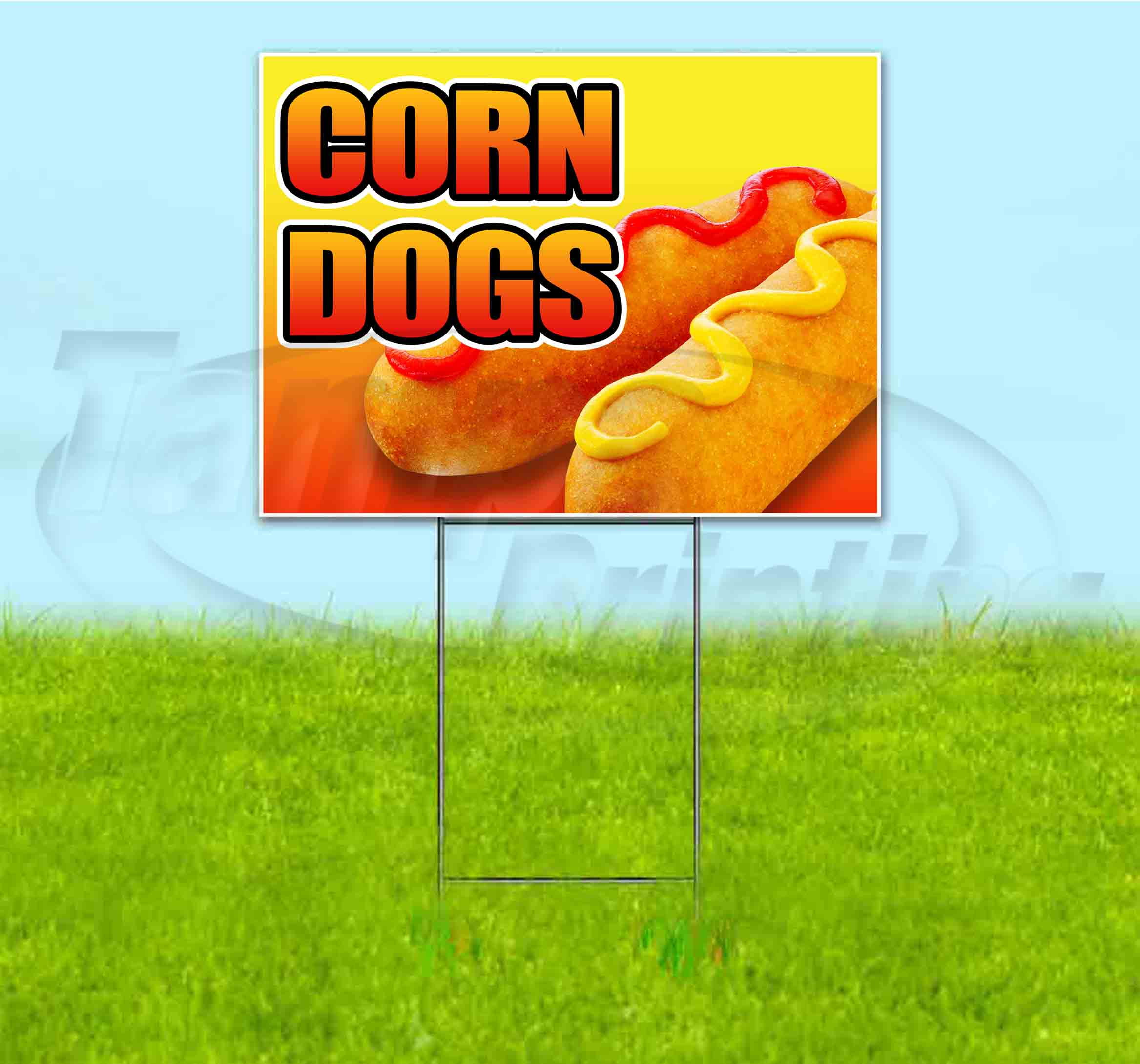 Corn Dogs RedYlw (18"x24") Corrugated Plastic Yard Sign, Bandit, Lawn ...