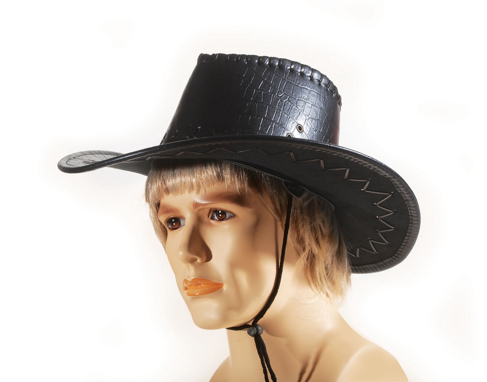 Loftus Croc Textured Leatherette Fancy Cowboy Hat, Black, One Size ...