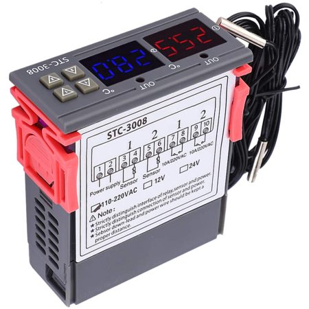 Clear Temperature Controller, 0~60°C 0.1°C 12V / 24V / 110V - 220VAC ...