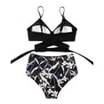 Women Cross Wrap Halter Bikini Set High Waisted Bathing Suits Push Up