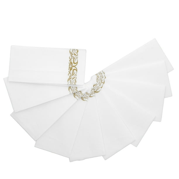 40PCS Gold Trim Napkins Disposable Hand Towels Guest Towels Napkins ...