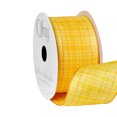 Offray Ribbon, Yellow 1 1/2 inch Wired Plaid Woven Ribbon, 9 feet ...
