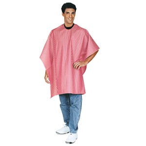 Scalpmaster Nylon Striped Barber Cloth 45" x 50" Snap Red - Walmart.com