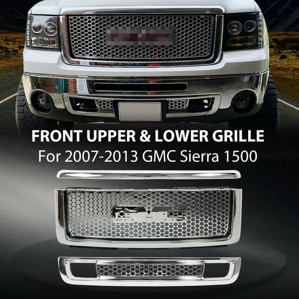 Kojem Front Bumper Mesh Grille Denali Chrome ABS for 2007-2013 GMC ...