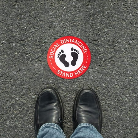 Social Distance Floor Sign,10pcs,7" Social Distancing Safety Floor Sign ...