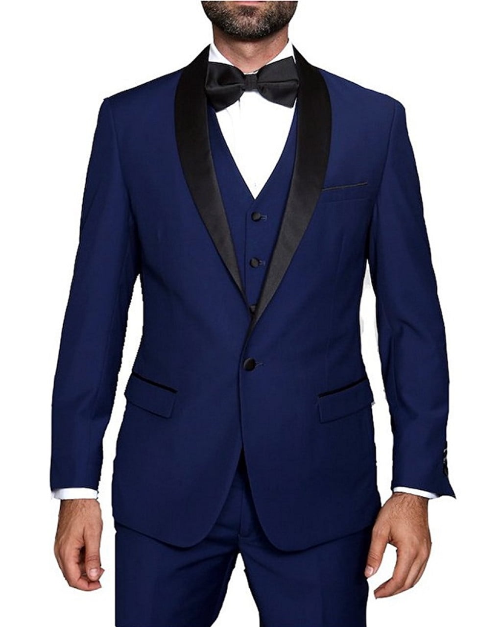 Statement Wool Tuxedo Mens Sapphire Blue 3 Piece TUX-SH - Walmart.com