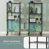 MZG 4 Tier Rolling Wire Shelving,11.8" D x 17.7" W x 40.8" H,Storage ...