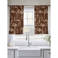 Coffee Beans Sheer Curtains 2 Panels Set Love Heart Vintage Brown Sheer ...
