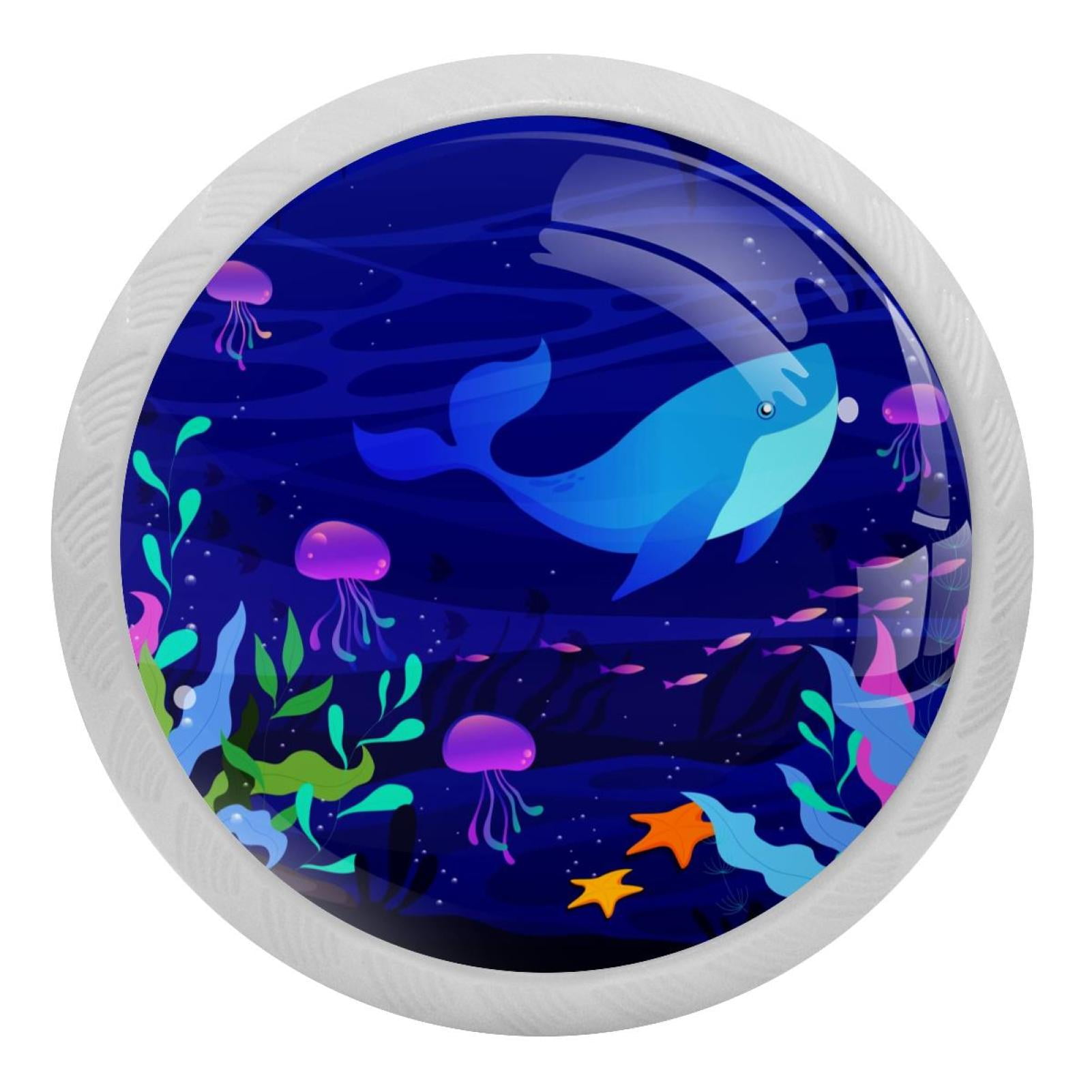 4PCS Round Whale Cabinet Fluorescence Knob Glowing in the Dark ...