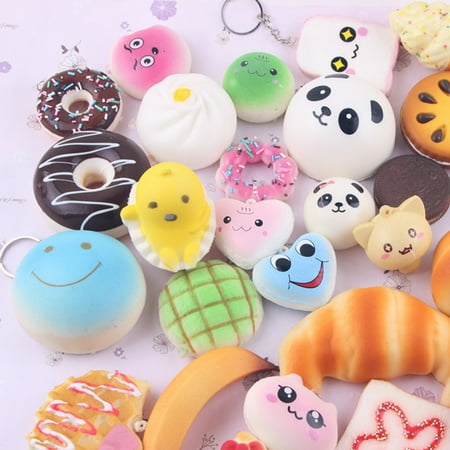 10pcs Random Kawaii Mini Soft Squishy Foods Doughnut Lovely Cake Cute ...