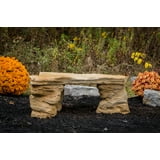 Athena Garden Petrified Rock Bench - Durable Stone Concrete Outdoor ...