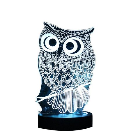 Owl 3d Led Color Change Night Light Usb Charge Table Desk Lamp ...