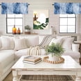 Blue Ink Marble Valances for Windows, Coastal Nautical Water Ripples ...
