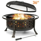 Titan Great Outdoors 24-in Steel Fire Ring with 15.5-in. x 19.5-in ...
