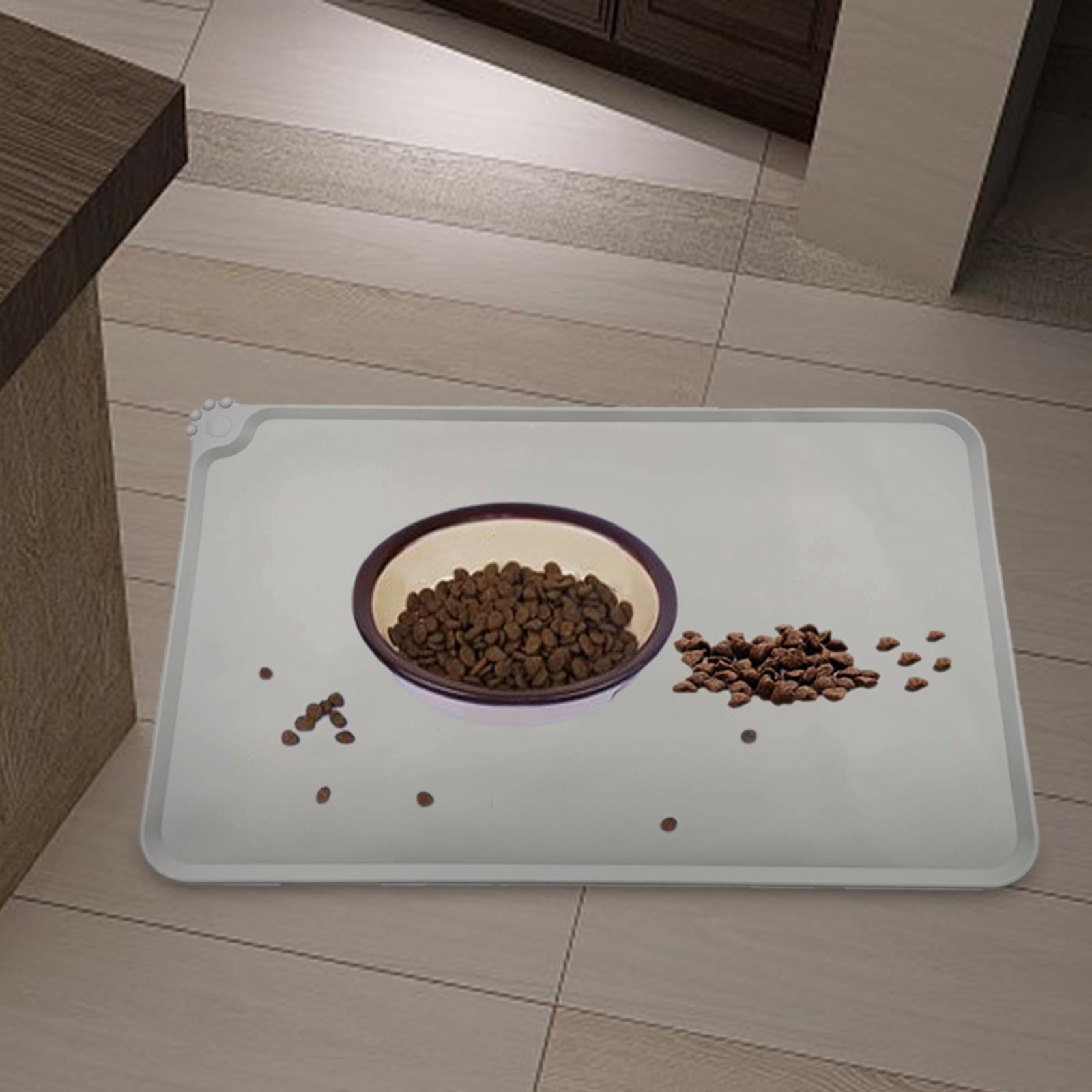 Pet Feeding Mat with Raised Edge Silicone Waterproof Dog Cat Bowl Mat ...