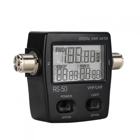 RS50 Portable LED Digital Power Backlight SWR Watt Meter Standing Wave ...