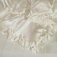 Move Over White Satin Ruffle Bedding Sets Queen Silky Ruffled Pattern ...