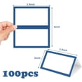100Pcs Navy Blue Place Cards 3.5 x 2 Inch White Blank Tented Cards ...