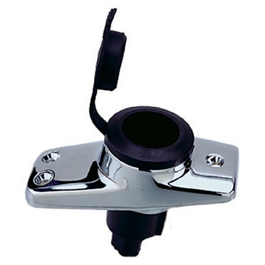 Perko 10473B0DP Chrome-Plated 3-Pin Plug-In Light Base with 0 Rake - 3. ...