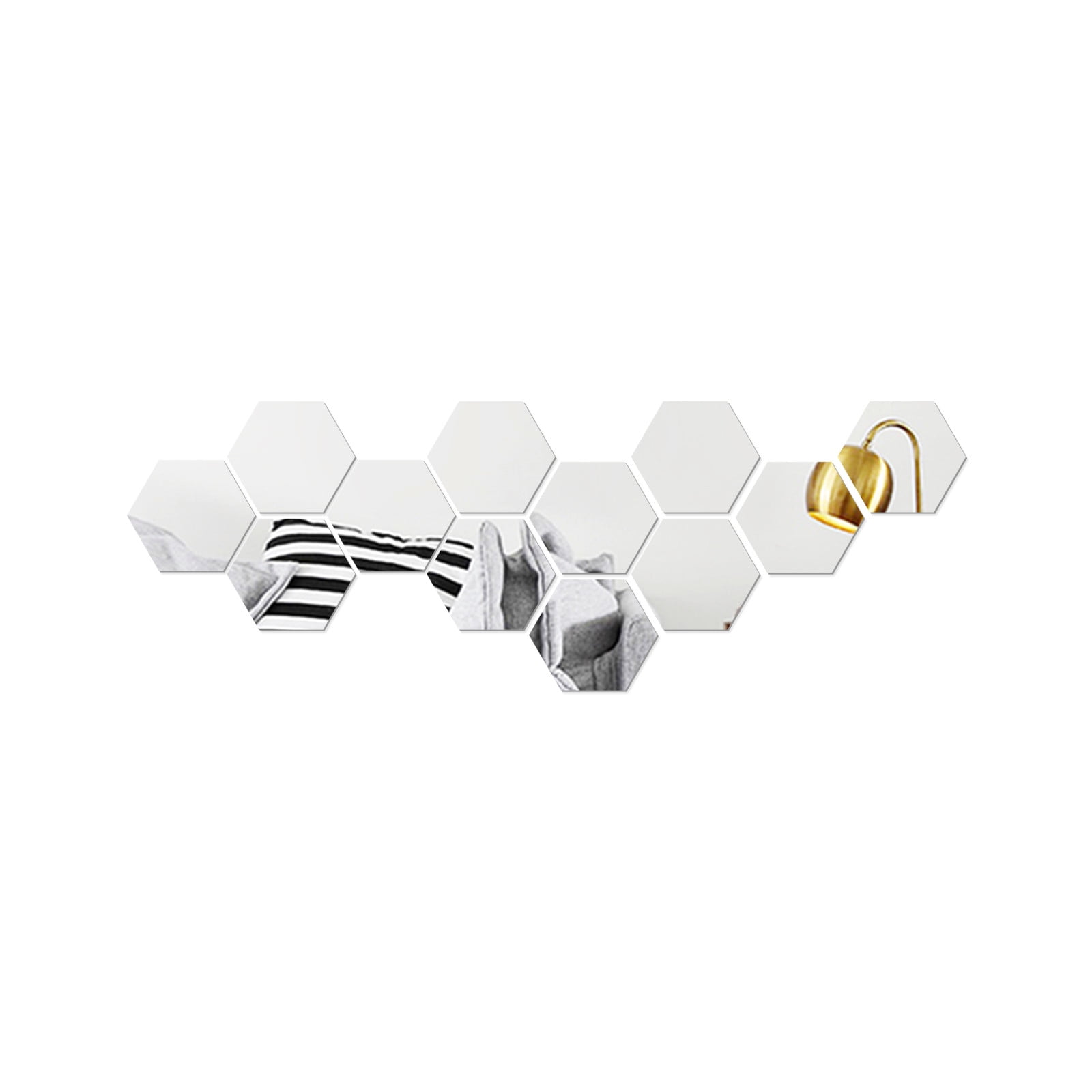 Click here for Unbranded 12pcs 3d Mirror Hexagon Vinyl Removable... prices
