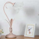 Floral Remote Control Iron and Glass Table Lamp with Flower-Shaped ...