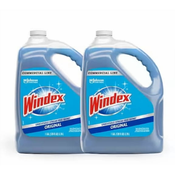 Windex Original Glass Cleaner Refill, Streak-Free Shine, 1 Gallon (128 ...