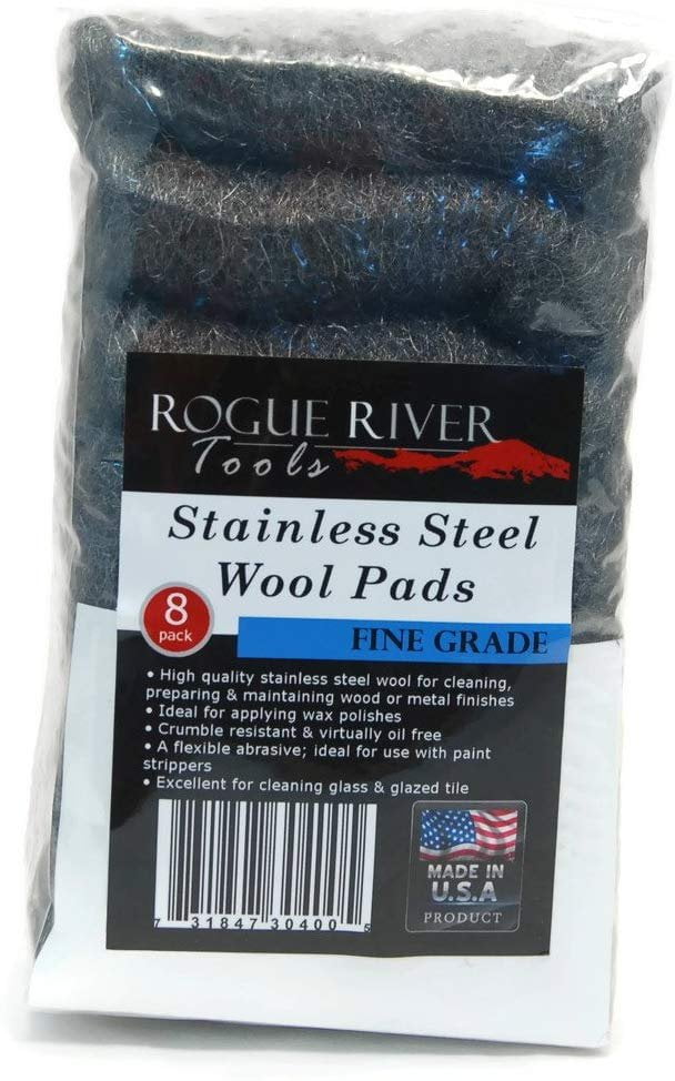 434 Stainless Steel Wool, FINE Grade - 8 pad pack - by Rogue River ...