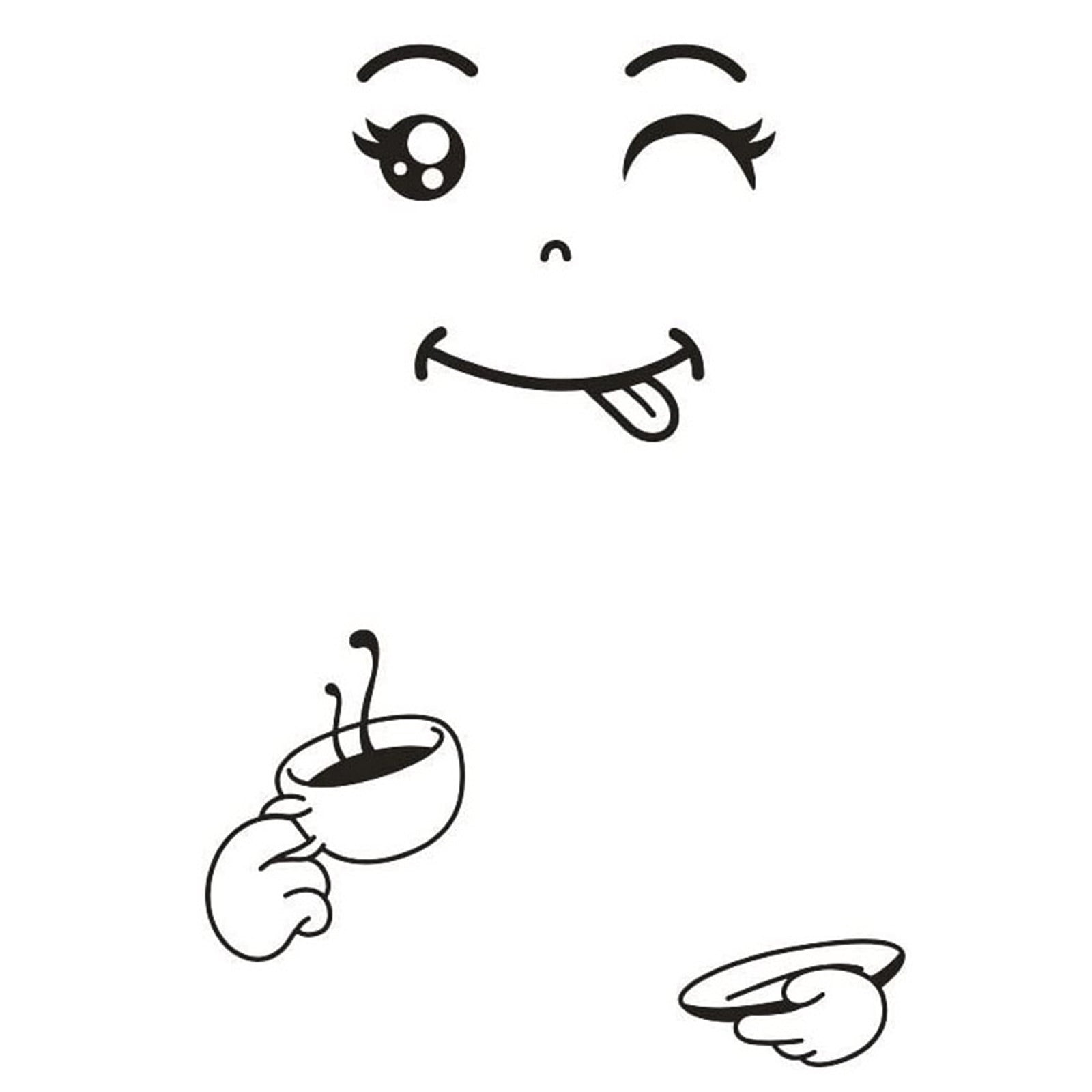 OAVQHLG3B Smile Fridge Stickers, Cute Refrigerator Decal Smiling Face ...