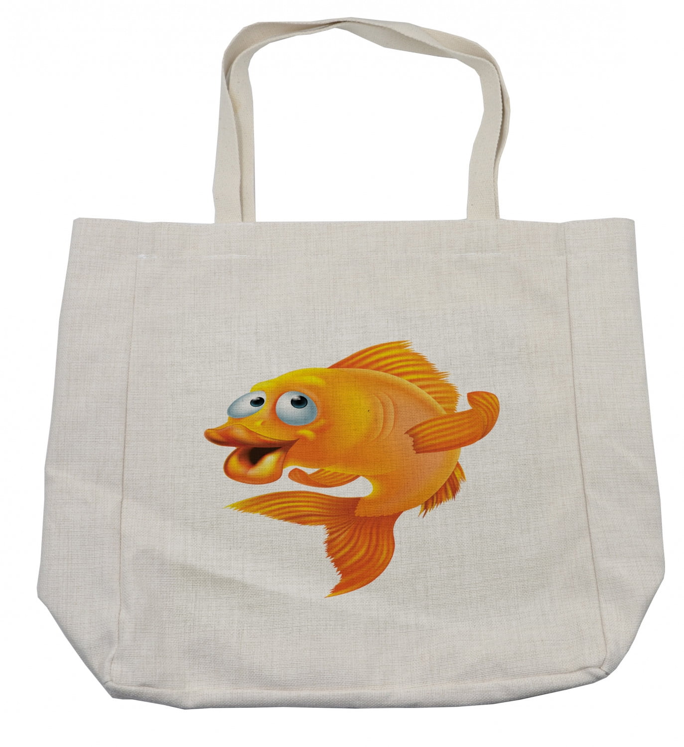 Fish Shopping Bag, Cartoon Character Happy Goldfish Smiling and Waving ...