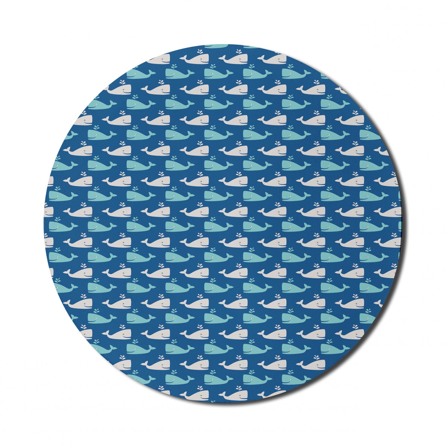 Whale Mouse Pad for Computers, Bicolor Whales in the Sea in Cartoon ...
