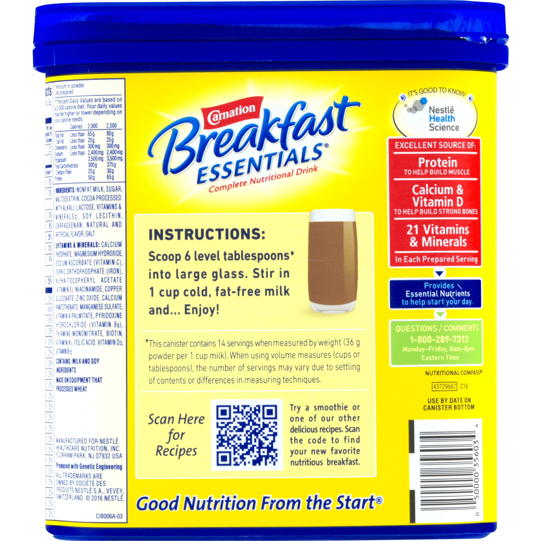 Carnation Instant Breakfast Essentials Nutrition Information Besto Blog