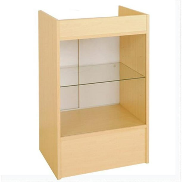 Cash Register Stand with Glass, Maple - Walmart.com - Walmart.com