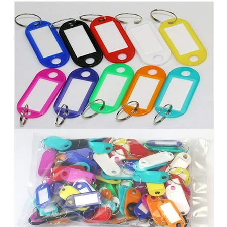 120 Pack Plastic Key Tags Keychain Tags, Key Tags with Split Ring Label ...
