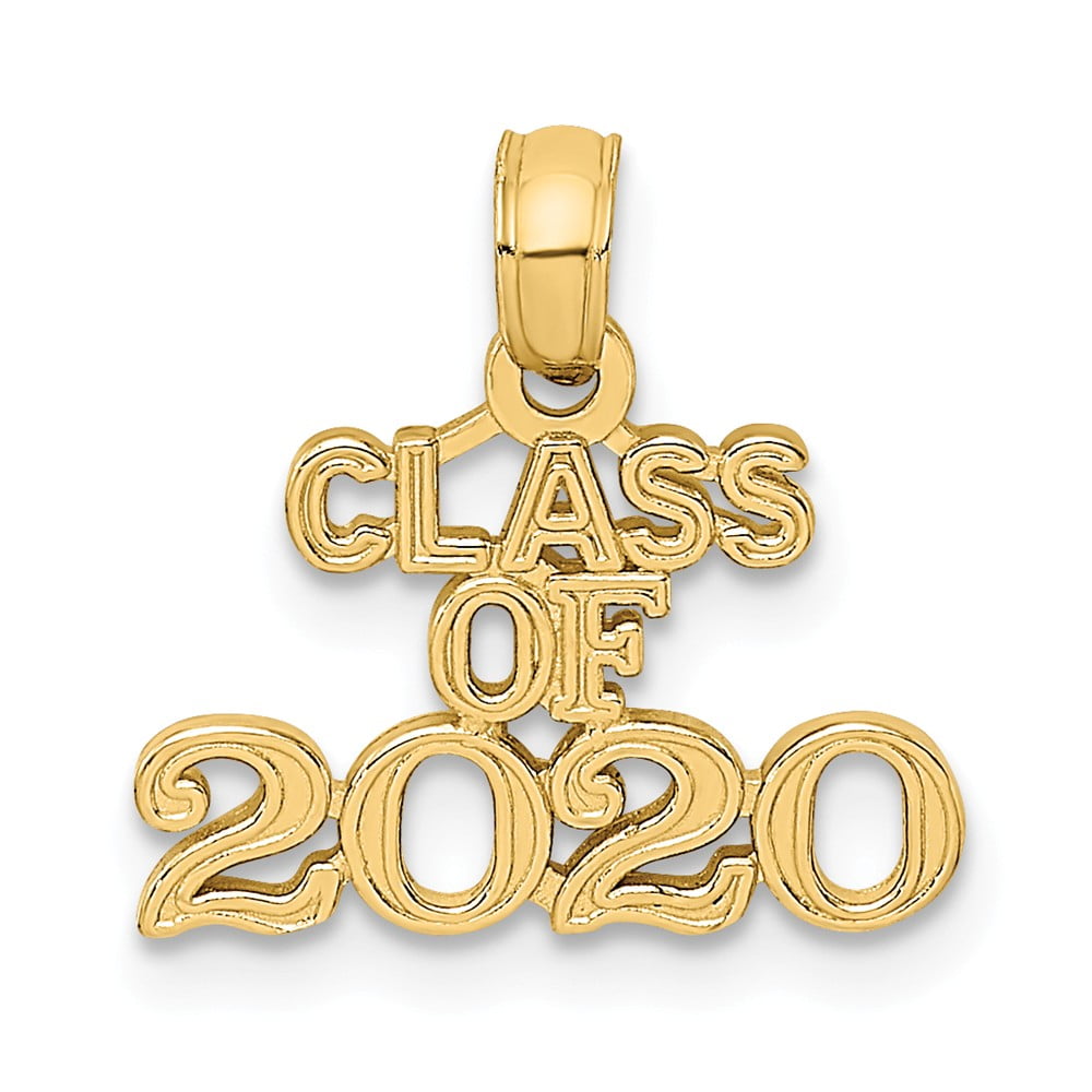 FB Jewels 14K Yellow Gold Class Of 2020 - Block Graduation Pendant ...