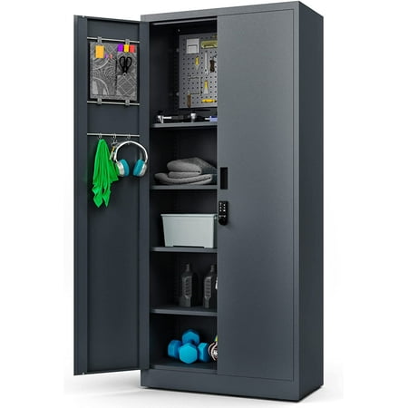 Hersh Metal Storage Cabinet - Digital Lock Multifunctional Garage ...